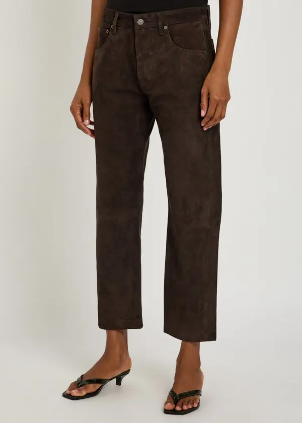 Citizens Of Humanity Winslow Straight-leg Suede Trousers - Brown