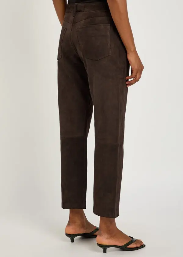Citizens Of Humanity Winslow Straight-leg Suede Trousers - Brown