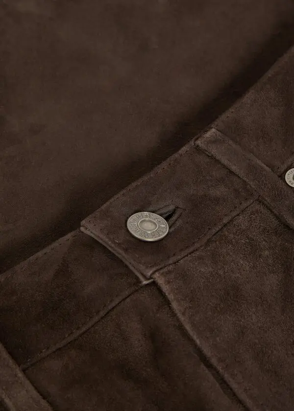 Citizens Of Humanity Winslow Straight-leg Suede Trousers - Brown