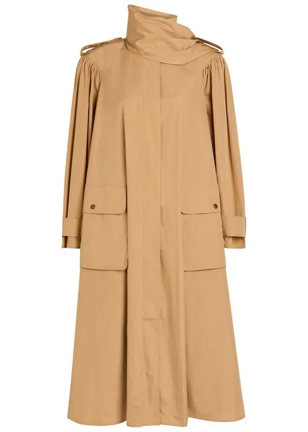 Chloé Scarf-effect Cotton-poplin Trench Coat - Beige