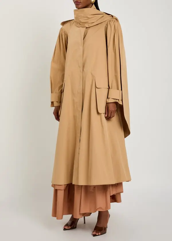 Chloé Scarf-effect Cotton-poplin Trench Coat - Beige