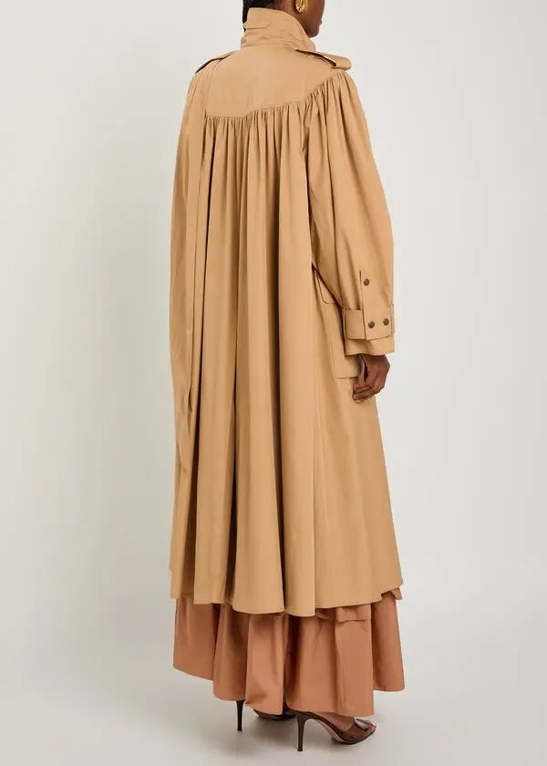 Chloé Scarf-effect Cotton-poplin Trench Coat - Beige
