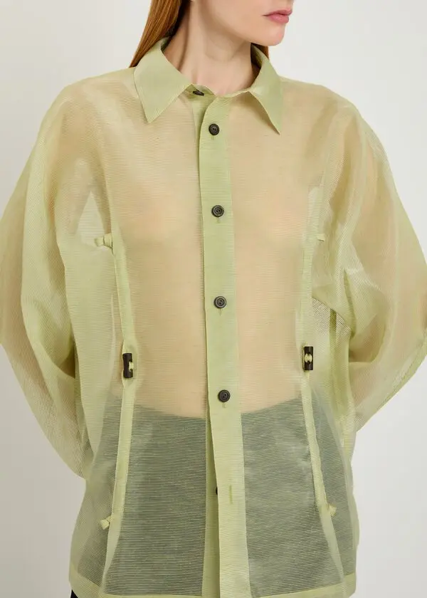 Issey Miyake Drawstring Organza Shirt