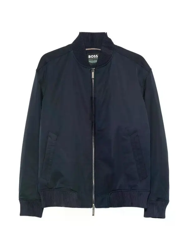 BOSS X Aston Martin Zip-up Ribbed-trim Jacket - Blue