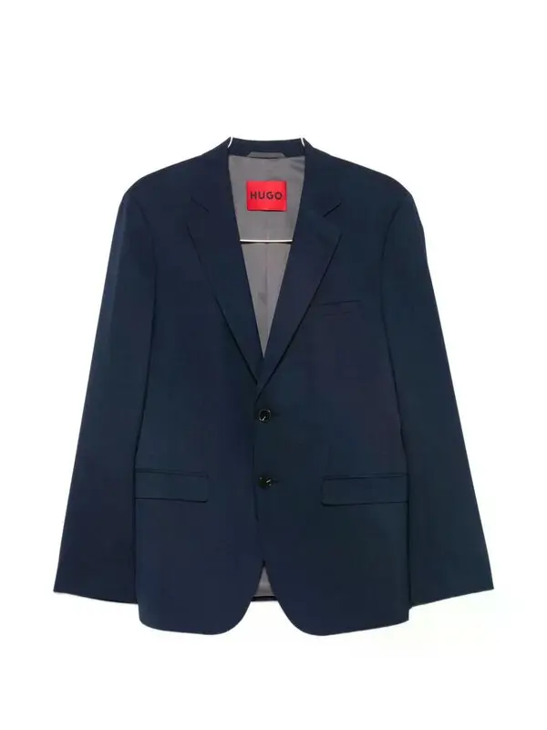 BOSS Single-breasted Notched-lapels Blazer - Blue