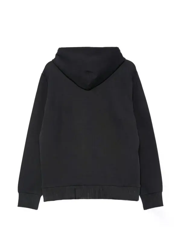 BOSS Logo Print Drawstring Hoodie - Blue