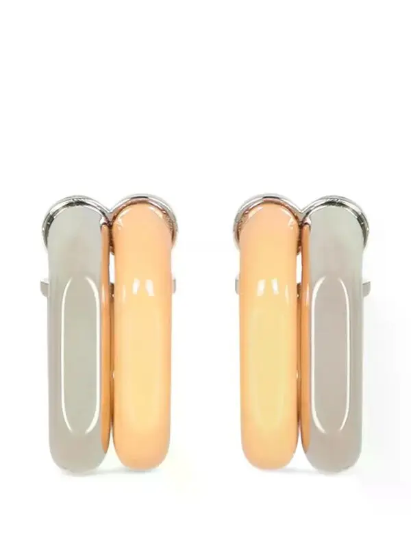 Rabanne Two-tone Hoop Earrings - Silver