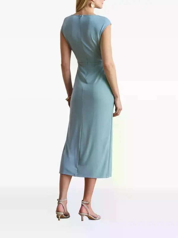 Ralph Lauren Pleated Cap-sleeve Midi Dress