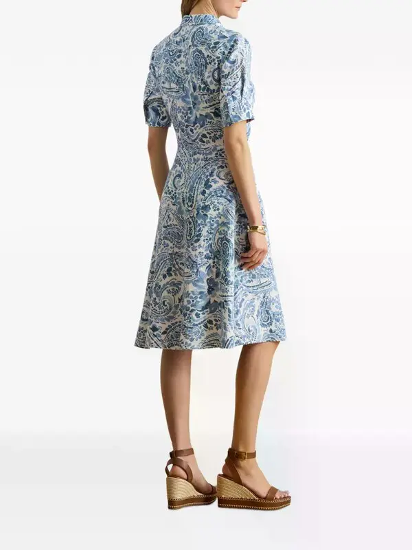 Ralph Lauren Paisley Print Tie-front Midi Dress