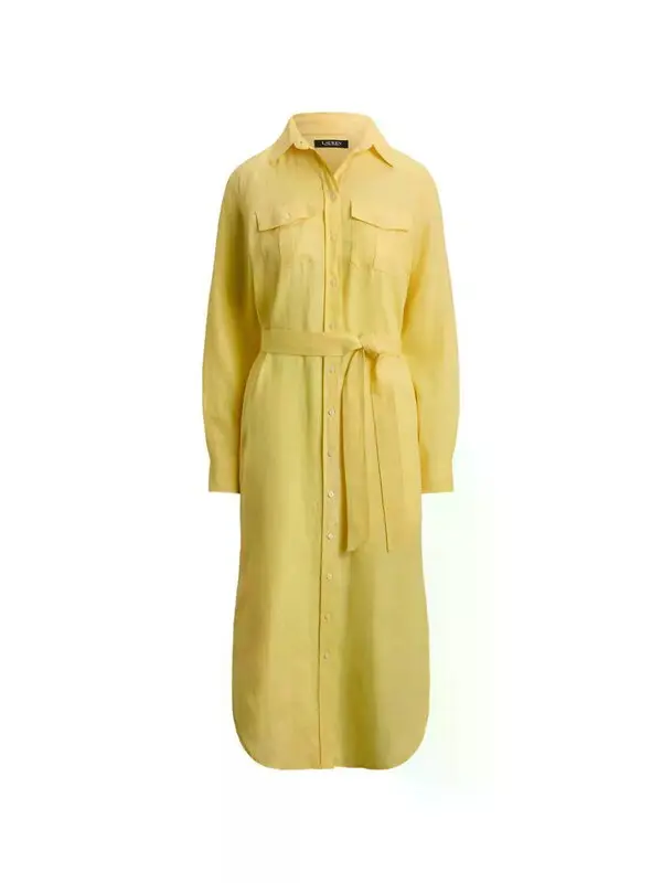 Ralph Lauren Belted Linen Midi Shirt Dress