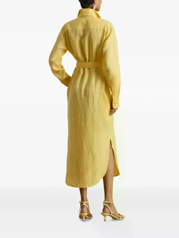 Ralph Lauren Belted Linen Midi Shirt Dress