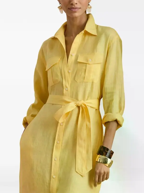 Ralph Lauren Belted Linen Midi Shirt Dress