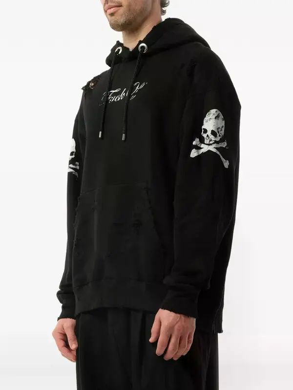 MASTERMIND WORLD Distressed Skull-print Hoodie