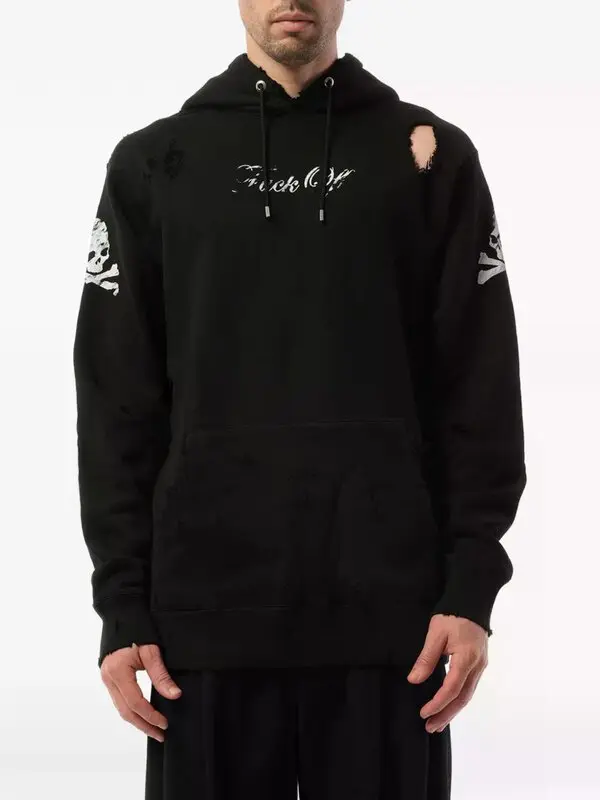 MASTERMIND WORLD Distressed Skull Print Hoodie