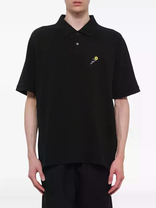 VOWELS Ogo-embroidered Polo Shirt
