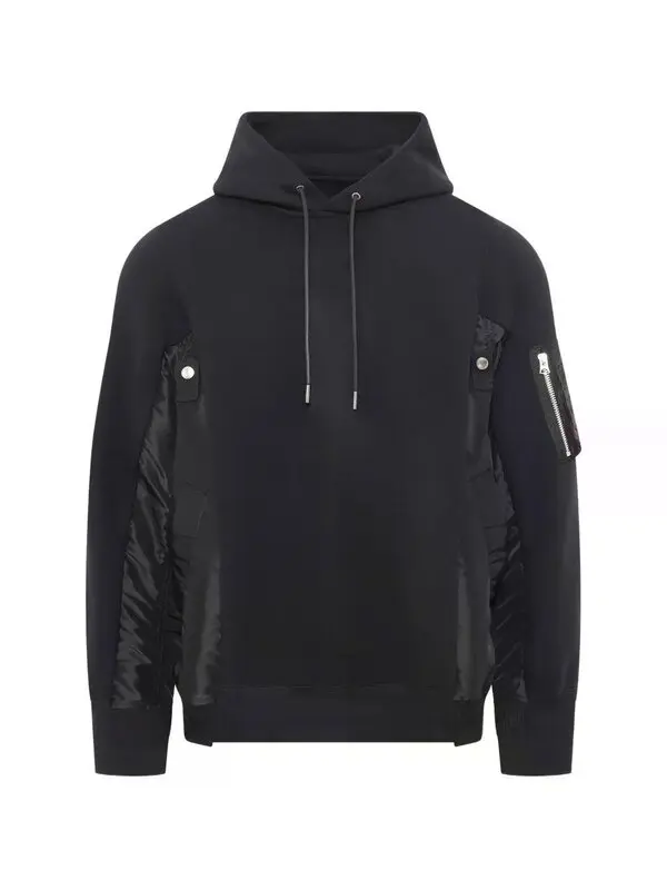 Sacai Sponge Sweat And Nylon Twill Hoodie