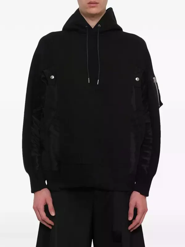 Sacai Sponge Sweat And Nylon Twill Hoodie