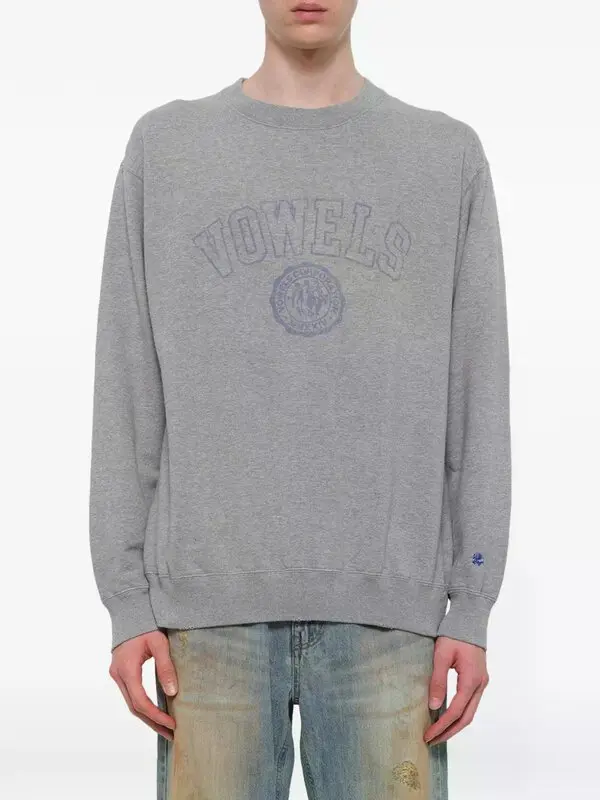 VOWELS Collegiate Print Crewneck Sweater