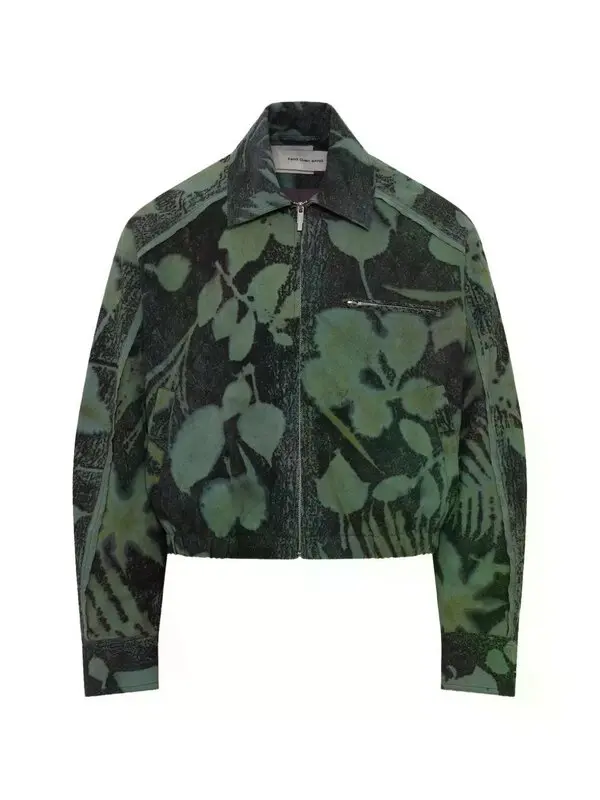 FENG CHEN WANG Plant-dye Cropped Bomber Jacket