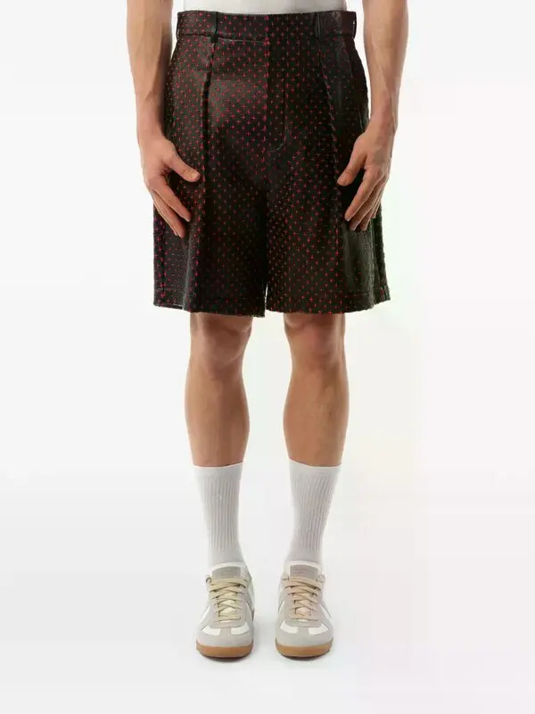 Givenchy Leather Cross-embroidered Shorts