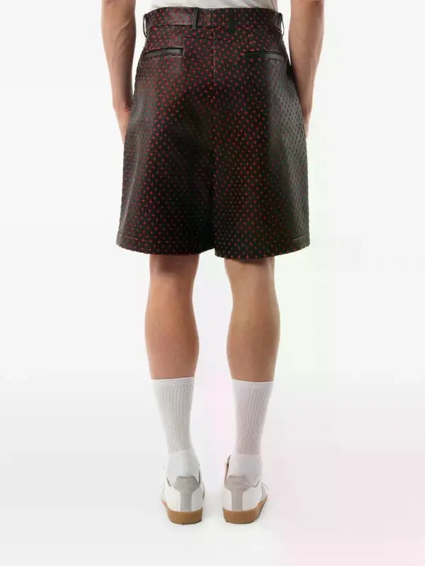 Givenchy Leather Cross-embroidered Shorts