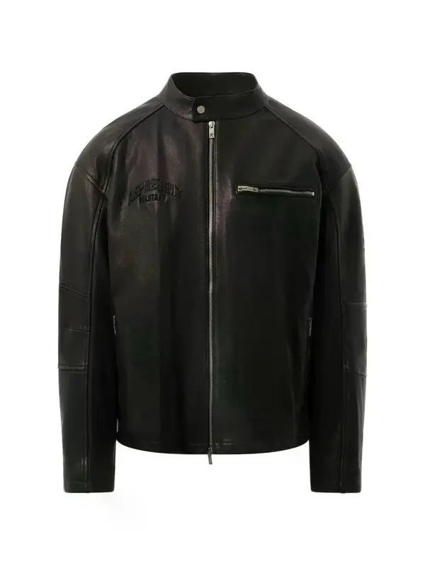 REPRESENT Belstaff Cafe Racer Embroidered Leather Biker Jacket