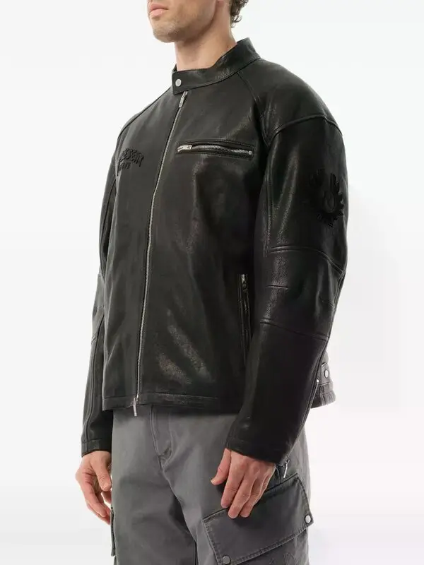 REPRESENT Belstaff Cafe Racer Embroidered Leather Biker Jacket