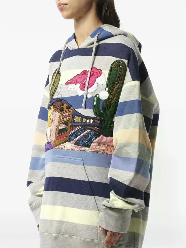 Marc Jacobs Sequin-embellished Striped Hoodie