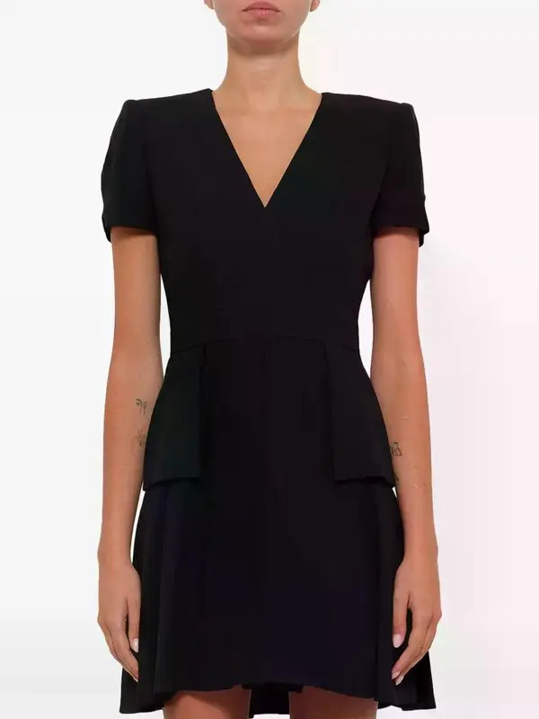 Alexander McQueen V-neck Peplum Mini Dress