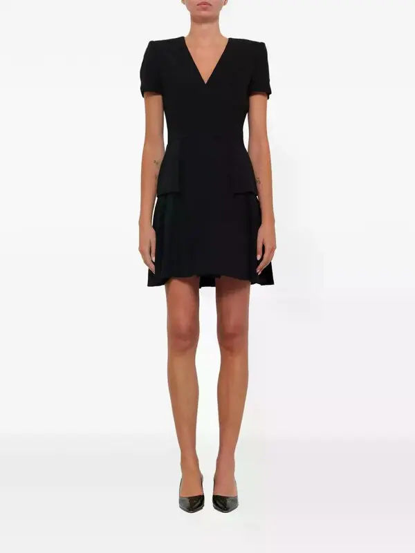 Alexander McQueen V-neck Peplum Mini Dress