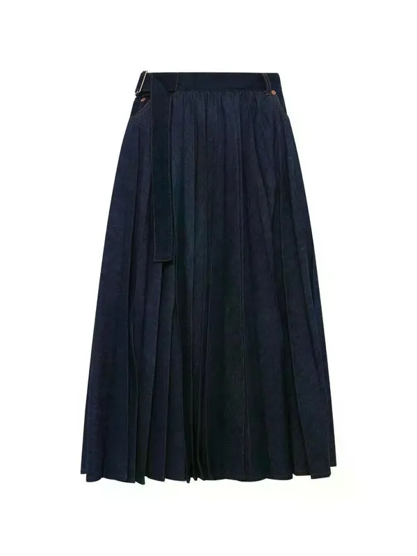 Sacai Pleated Denim Skirt