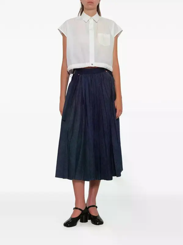 Sacai Pleated Denim Skirt