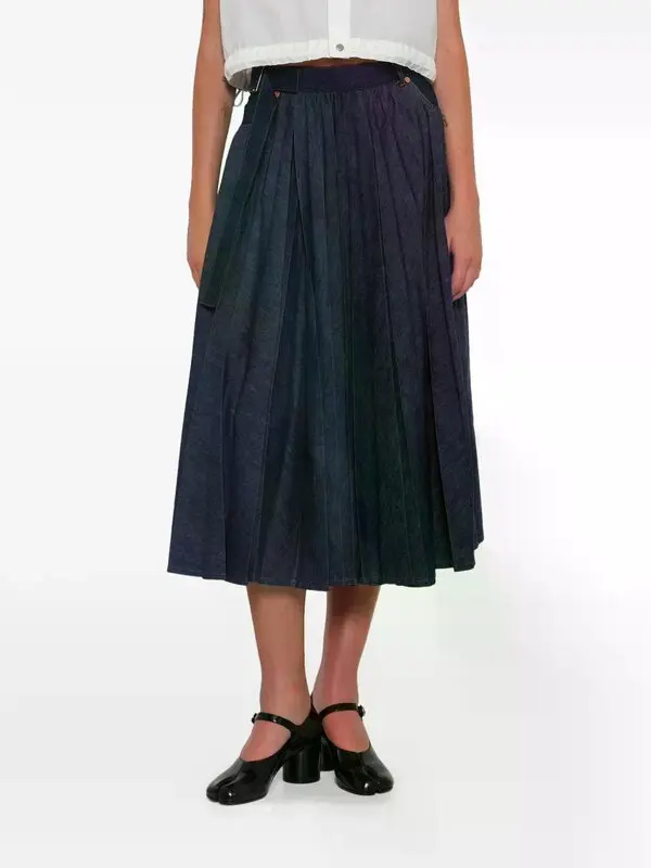 Sacai Pleated Denim Skirt