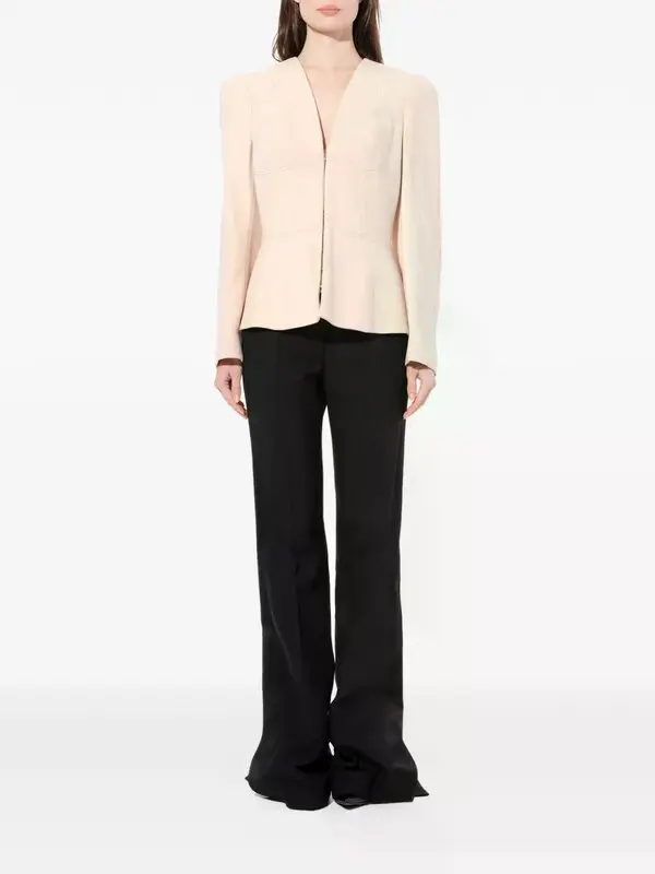 Alexander McQueen Cream Wool Peplum Jacket