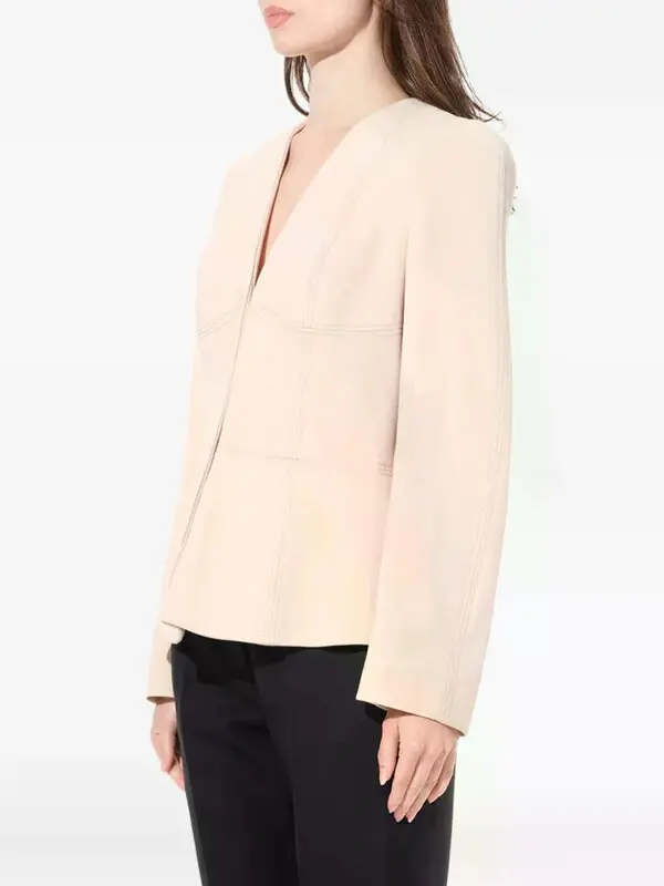 Alexander McQueen Cream Wool Peplum Jacket