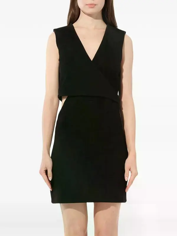 Balmain Leather Wrap-style Dress With Cut-out Detail - Black