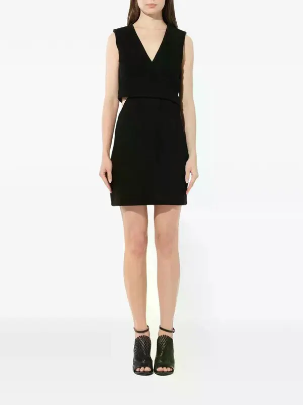 Balmain Leather Wrap-style Dress With Cut-out Detail - Black