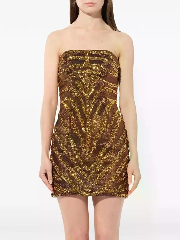 Balmain Embellished Strapless Mini Dress