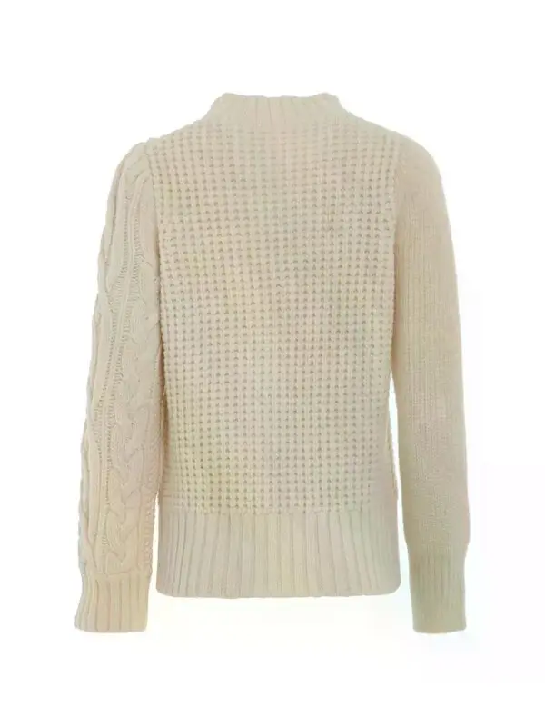 Sacai Cable-knit Ribbed High Neck Sweater