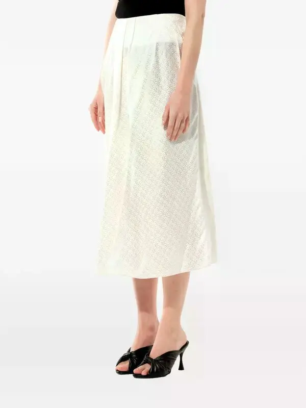 Balenciaga Pleated Satin Midi Skirt