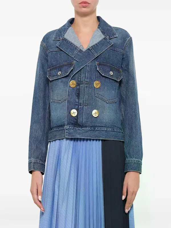 Sacai Double-breasted Denim Jacket - Blue