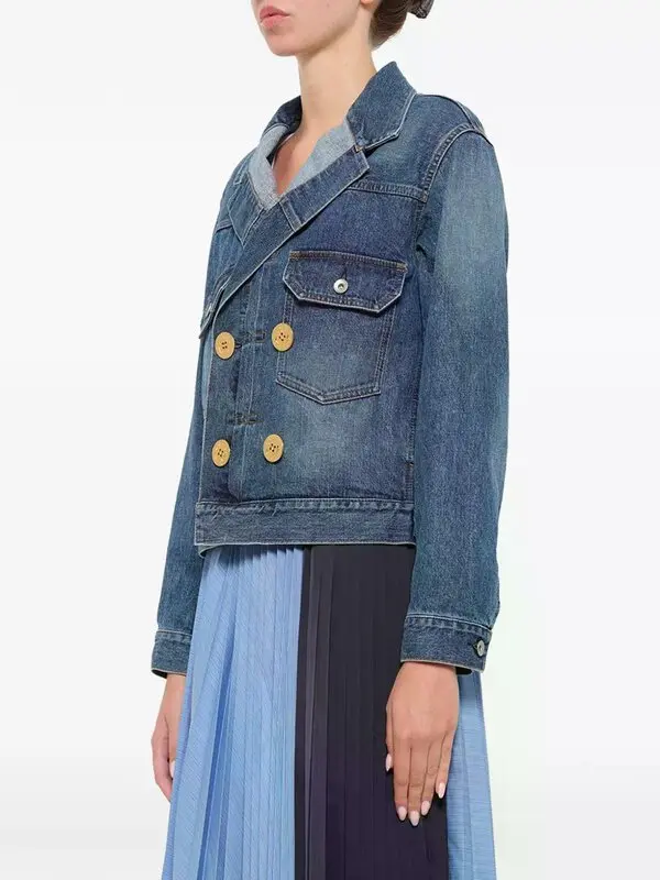 Sacai Double-breasted Denim Jacket - Blue