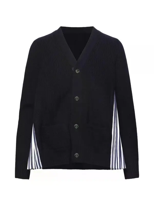 Sacai Pleated Striped Cardigan