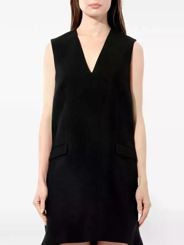 Balenciaga X Alexander Wang V-neck Asymmetrical Mini Dress - Black