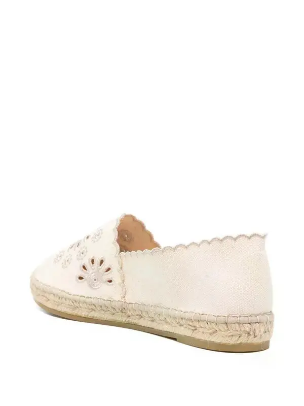 MC2 SAINT BARTH Broderie Anglaise Espadrilles - Neutrals