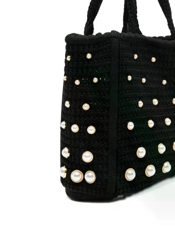 Sandro Embellished Crochet Tote Bag