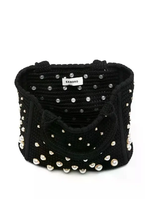 Sandro Embellished Crochet Tote Bag