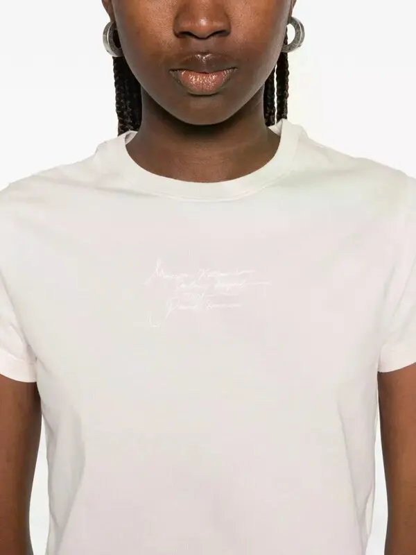 Maison Kitsuné Embroidered Cropped T-shirt