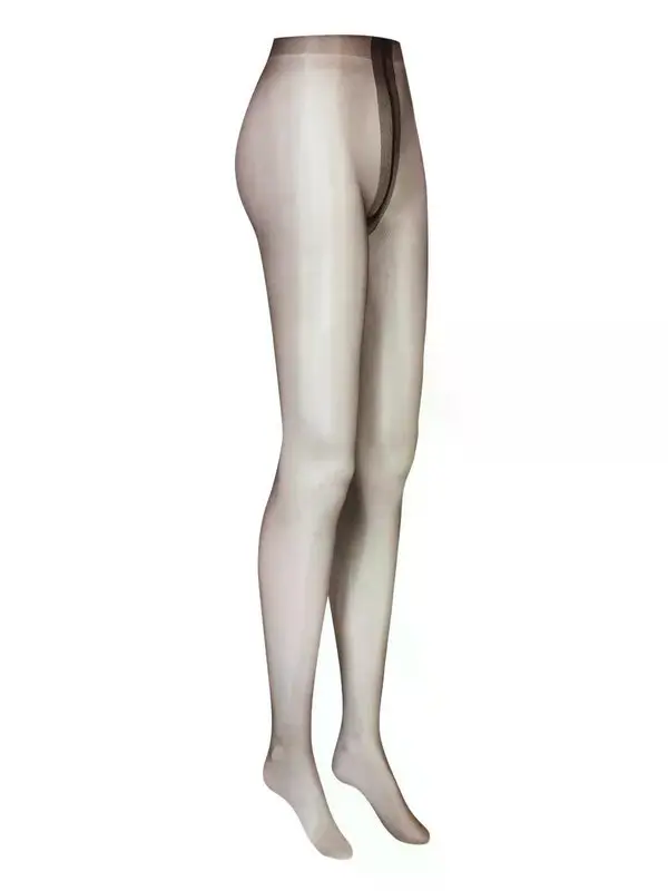 MAISON CLOSE Satin High-waisted Tights - Brown