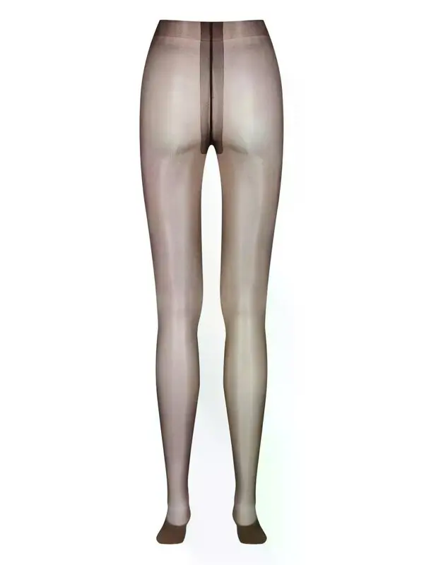 MAISON CLOSE Satin High-waisted Tights - Brown